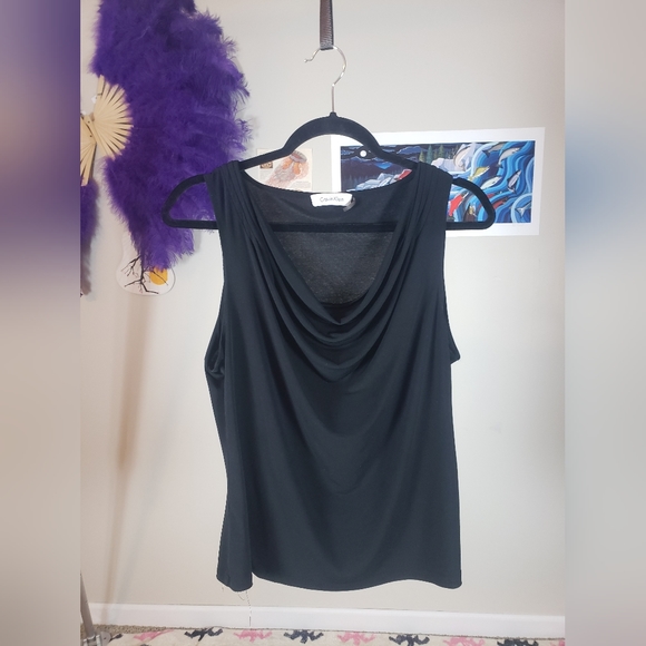 Calvin Klein | Tops | Calvin Klein Black Formal Cowl Tank L | Poshmark